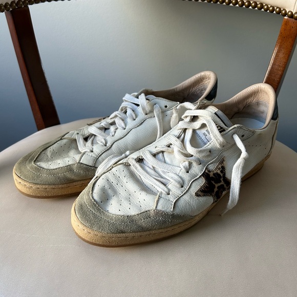 Golden Goose | Shoes | Golden Goose Ball Star Leopard Calf Hair Star ...